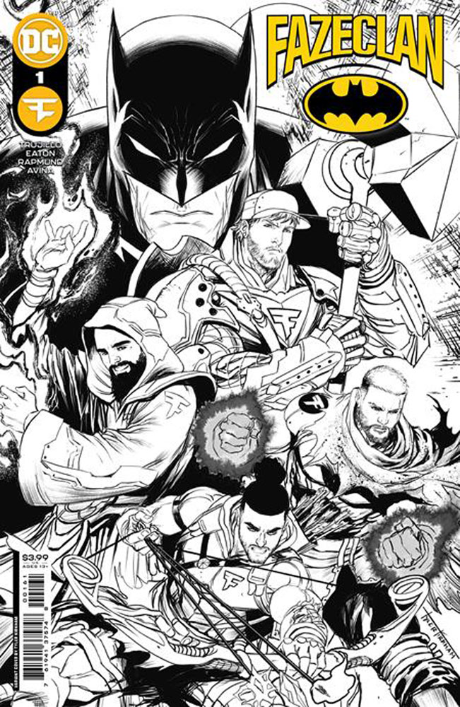 Batman / FaZe Clan #1 (incentive 1:25 B&W cover - Tyler Kirkham) [2022 ...