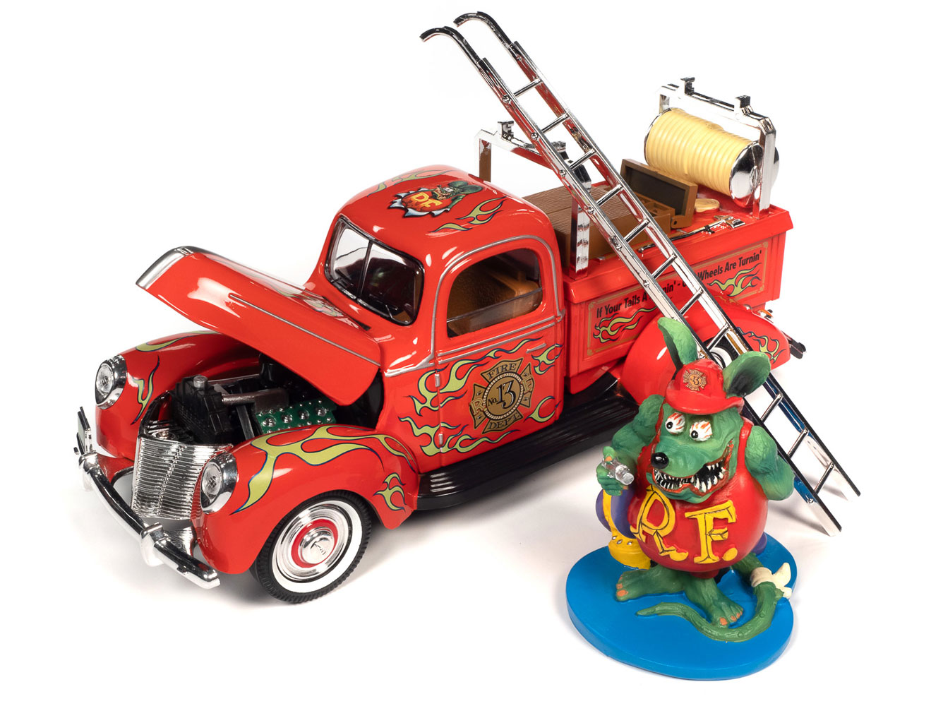 Rat Fink Diecast: Fire Truck (w/Resin Figure) (1/18 scale) - Westfield ...