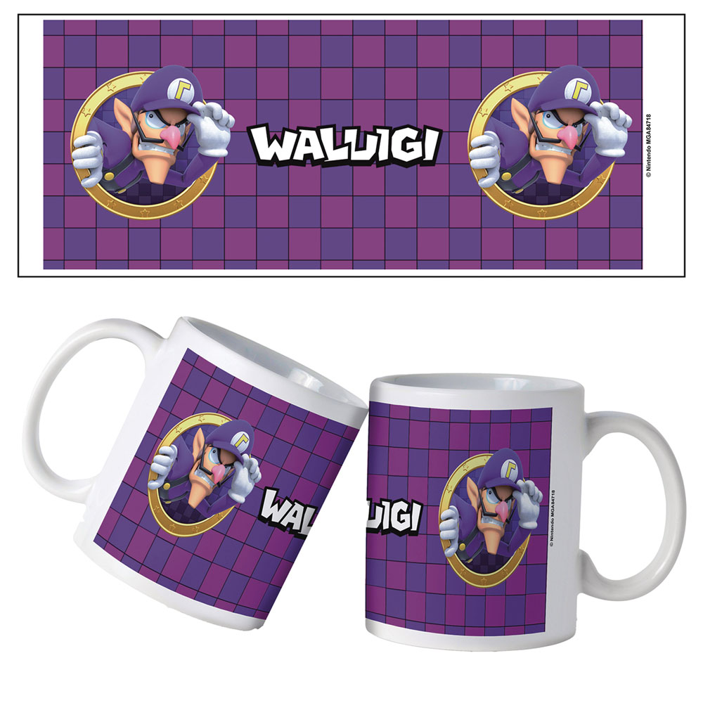 Nintendo Super Mario Ceramic Mug: 3D Port Waluigi (11-ounce ...
