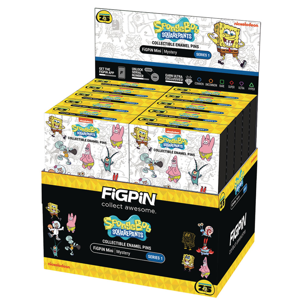 Figpin Spongebob Squarepants Mystery Mini Pin Blind Mystery Box Display ...